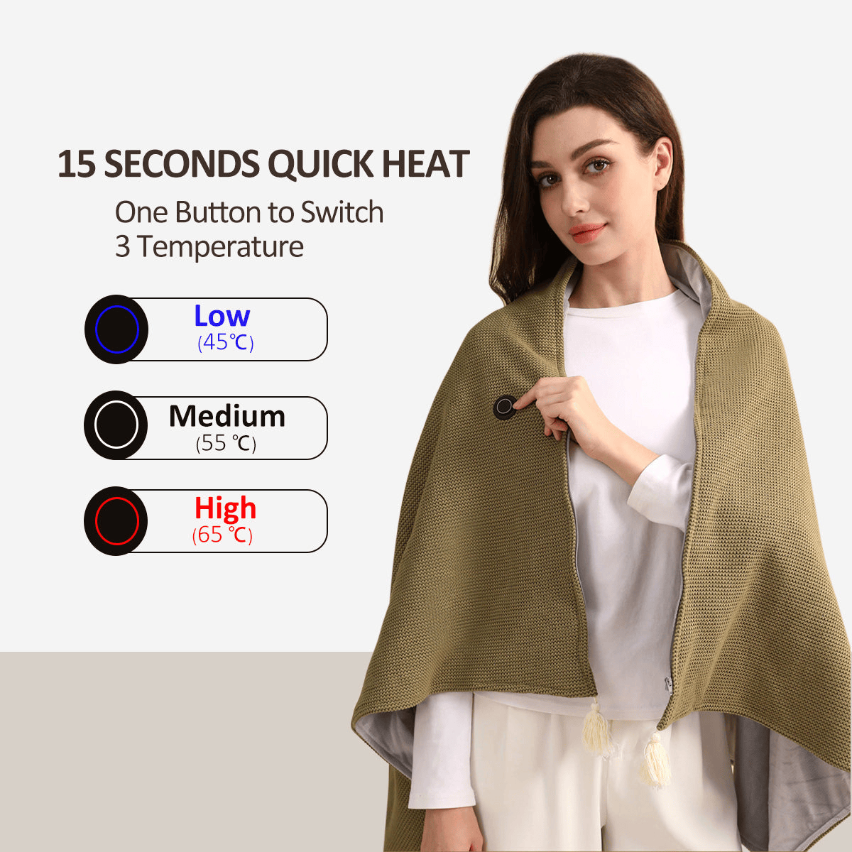 🔥Christmas Sale-Up to 50% OFF ️Portable Soft Zipper Electric Heated Bl ...